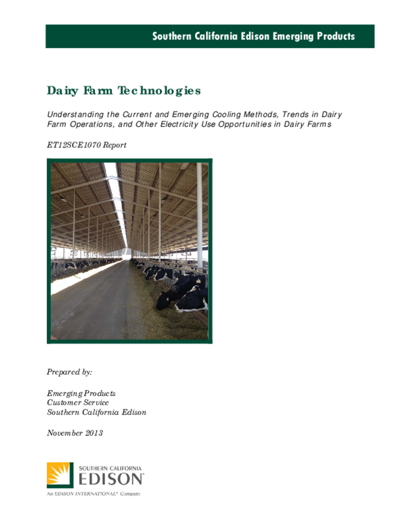 Dairy Cow Cooling Paper Study | ETCC