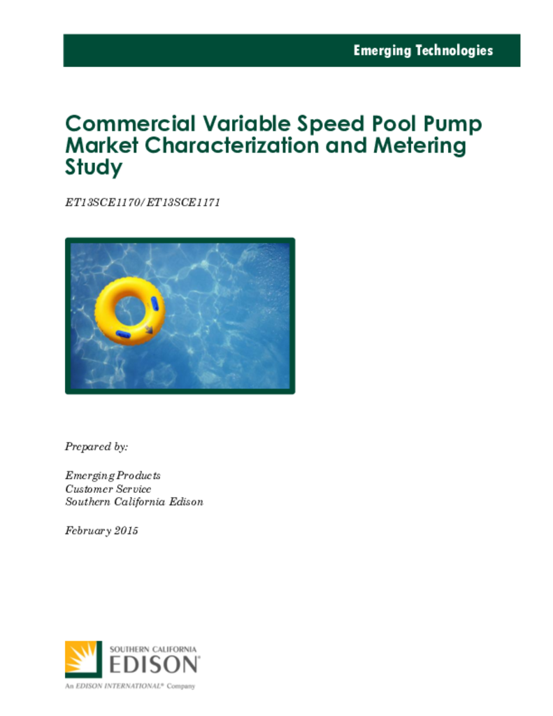 Commercial VFD Pool Pumps Phase 1 | ETCC