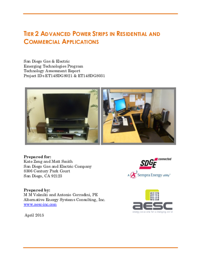 Residential Tier 2 Advanced Power Strips | ETCC