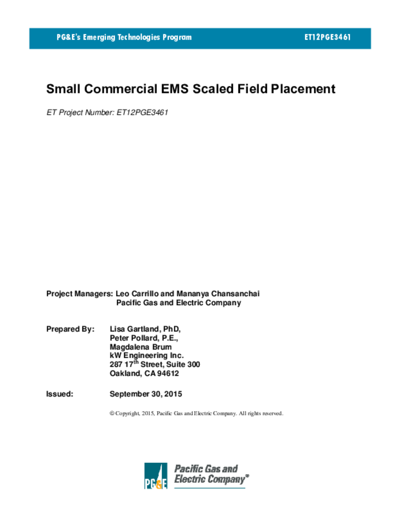 Small Commercial EMS Scaled Field Placement | ETCC