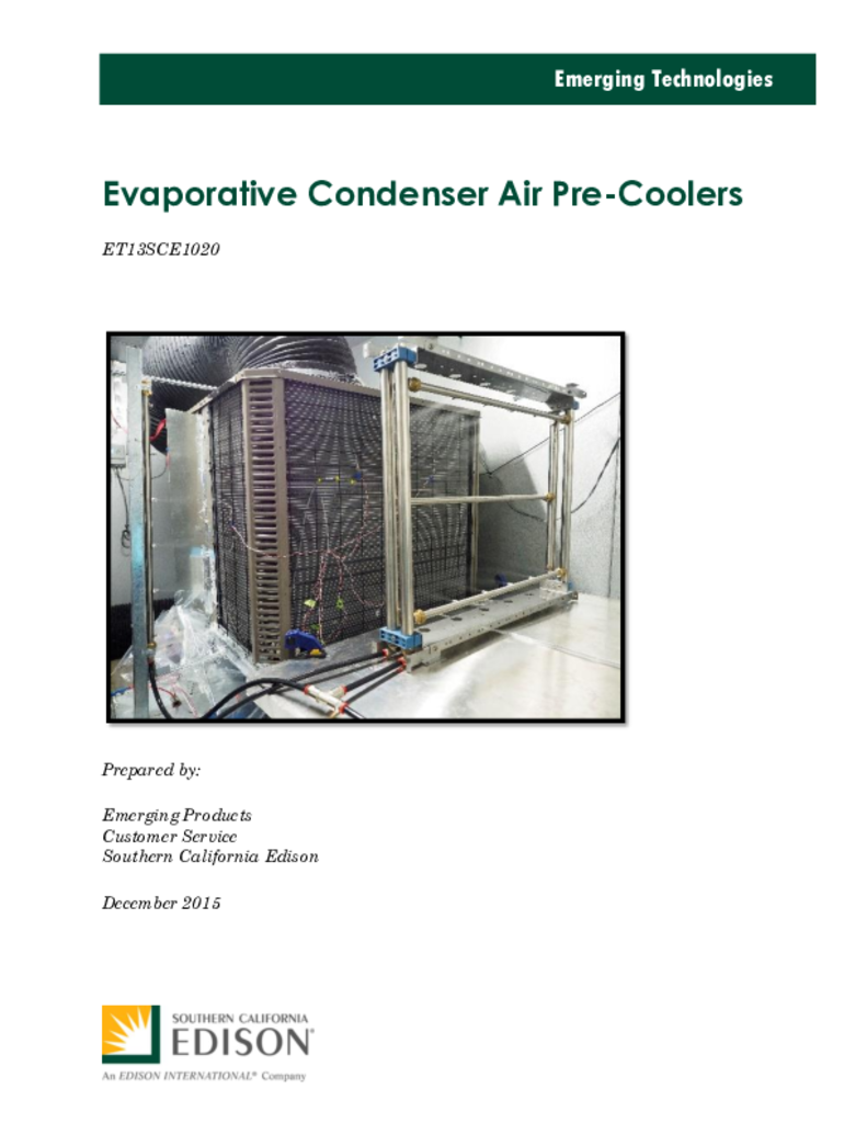 Develop and Test Protocols for Evaporative Pre-Coolers for RTU Retrofit ...