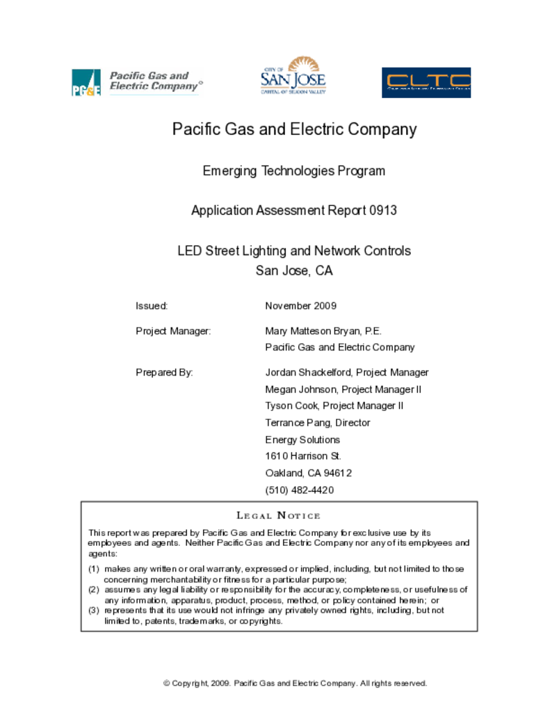 LED Street Lighting and Network Controls - San Jose | ETCC