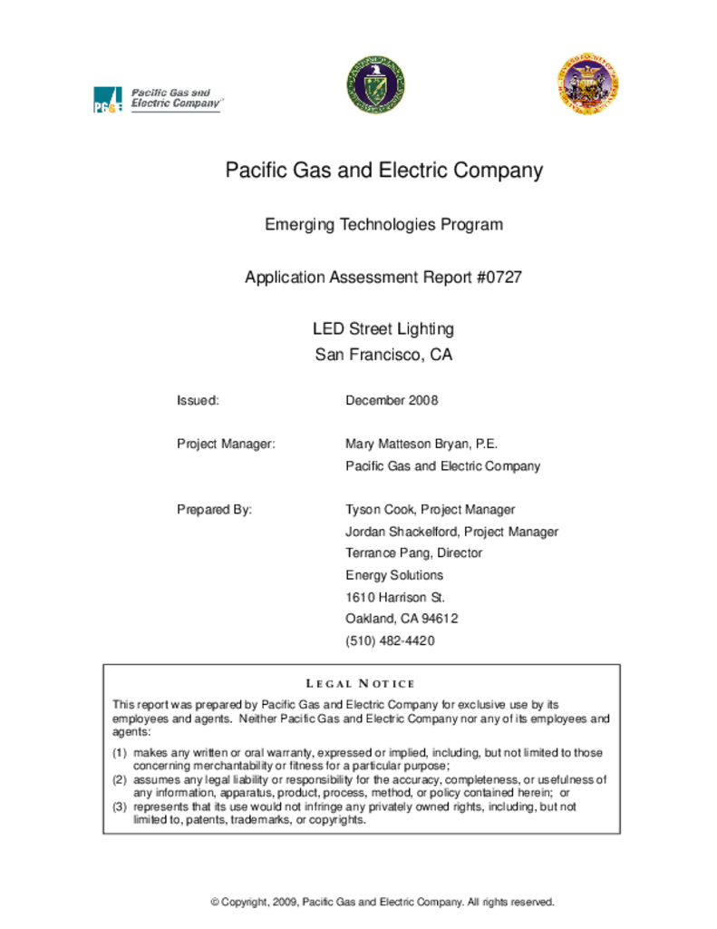 LED Street Lighting - San Francisco | ETCC
