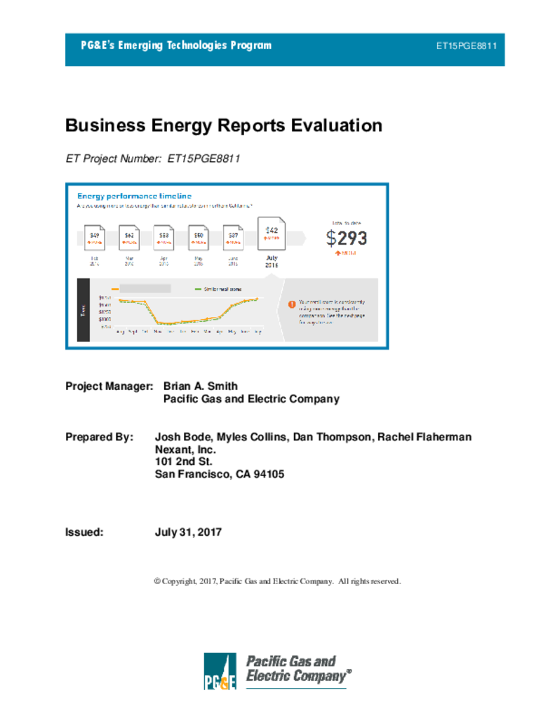 Business Energy Reports Evaluation | ETCC