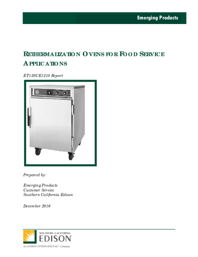 Rethermalizers for Foodservice Applications | ETCC