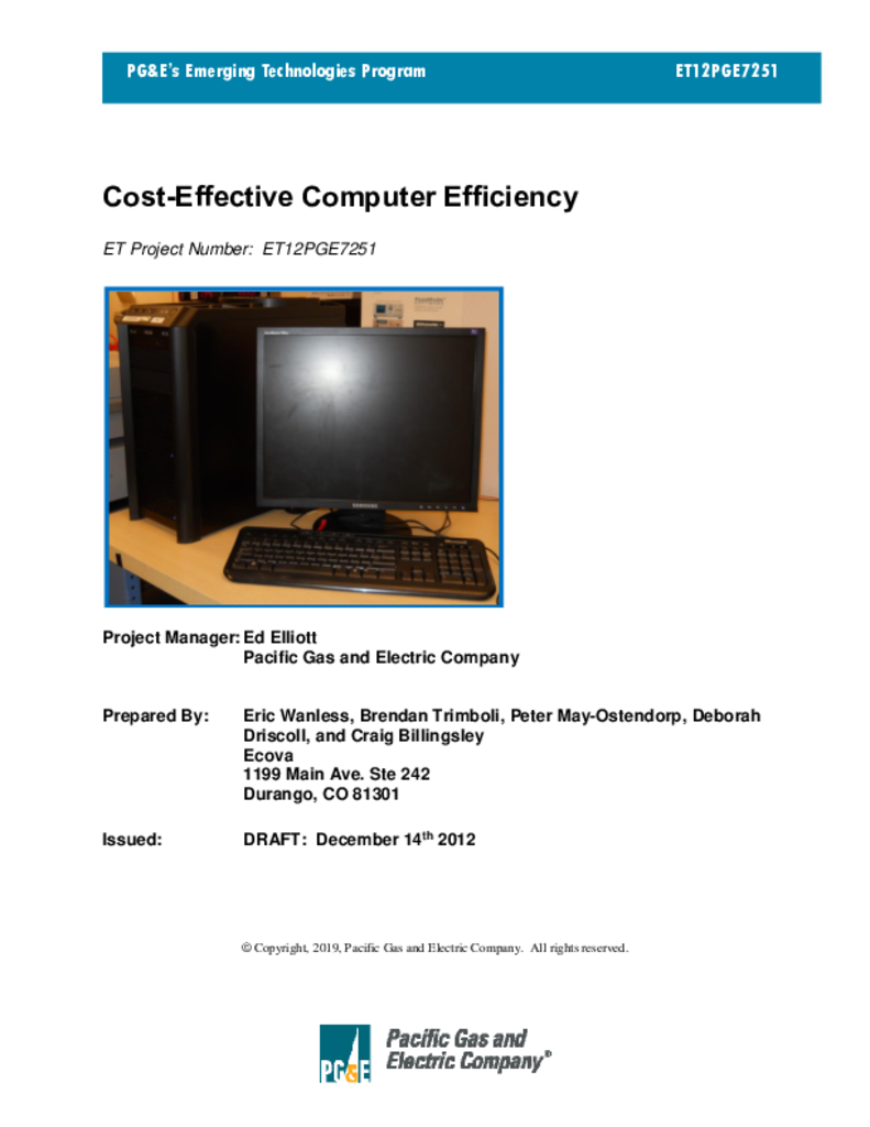 Cost-Effective Computer Efficiency | ETCC