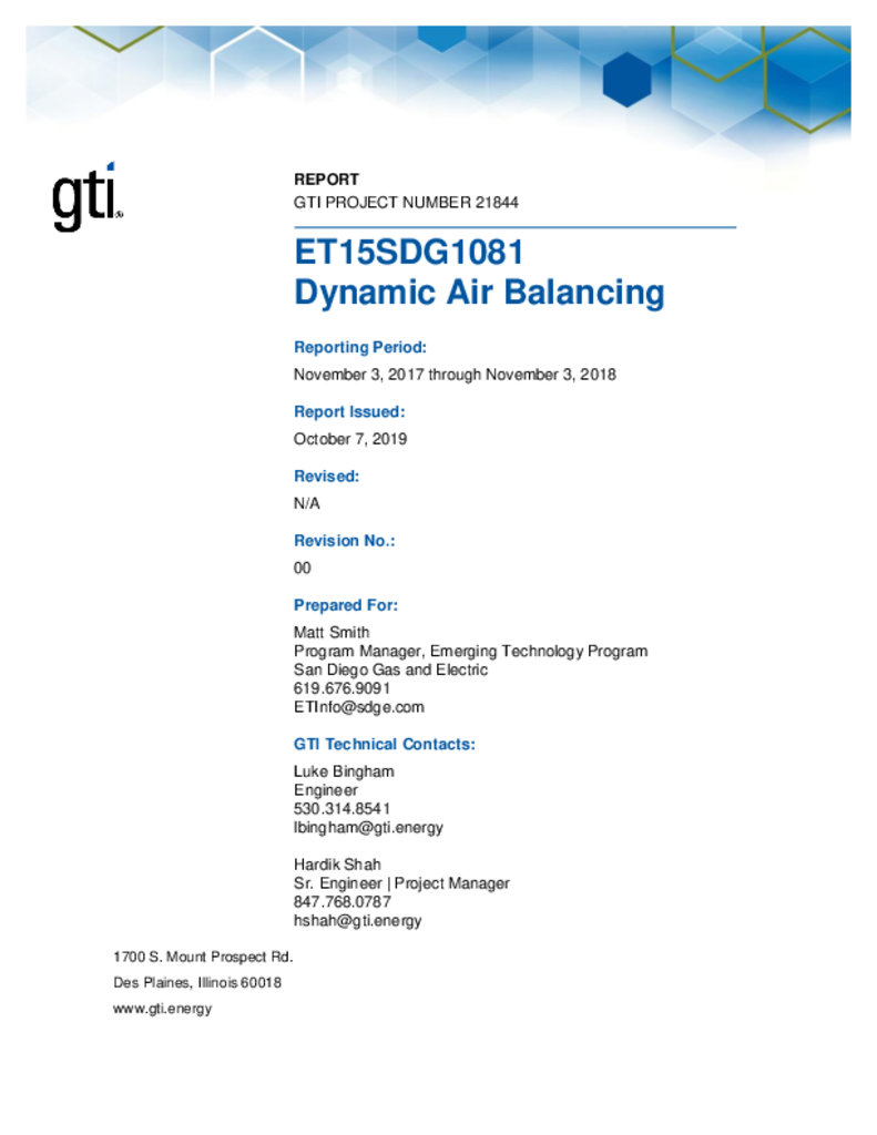Dynamic Air Balancing for Commercial HVAC systems | ETCC