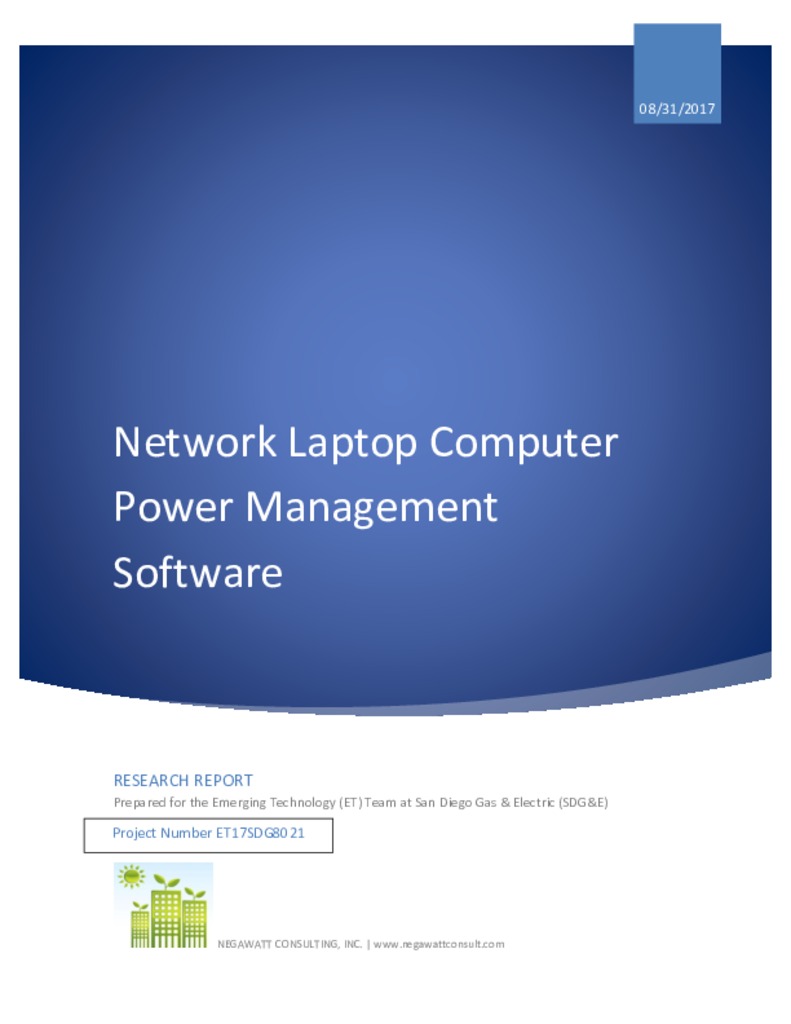 Network Laptop Computer Power Management Evaluation | ETCC
