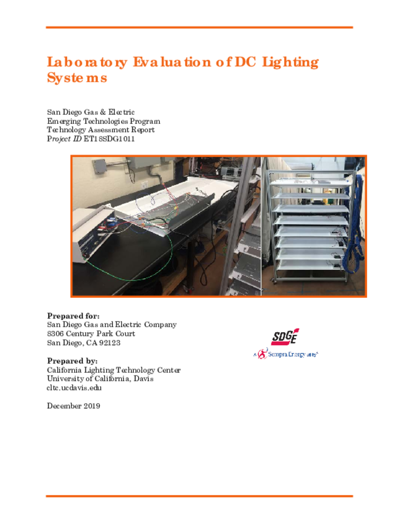 Laboratory Evaluation of DC Lighting Systems | ETCC